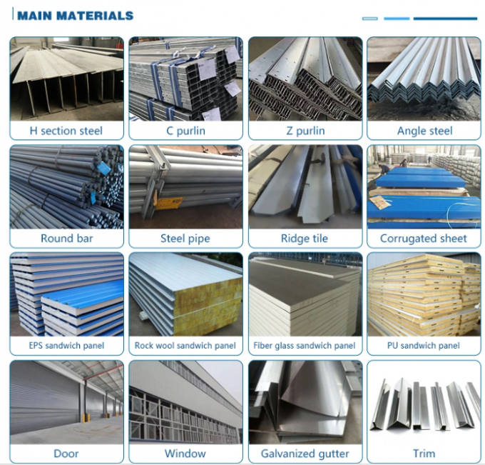 OEM Steel Warehouse Buildings Hot Dip Galvanized Steel Airplane Hangar