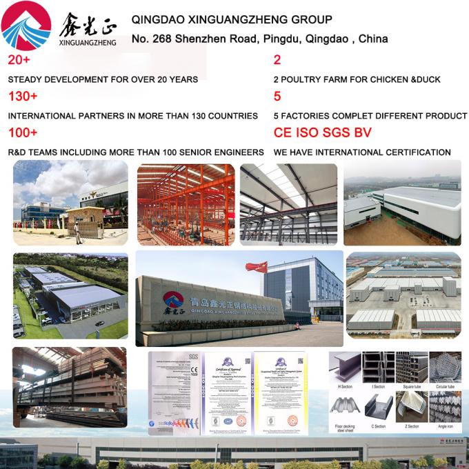 Light Weight Prefabricated Steel Office Building Painted Surface Treatment